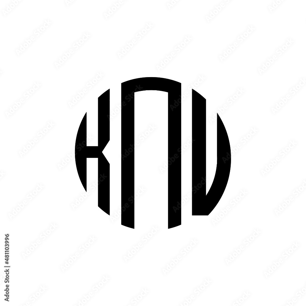 KNU letter logo design. KNU modern letter logo with black background ...