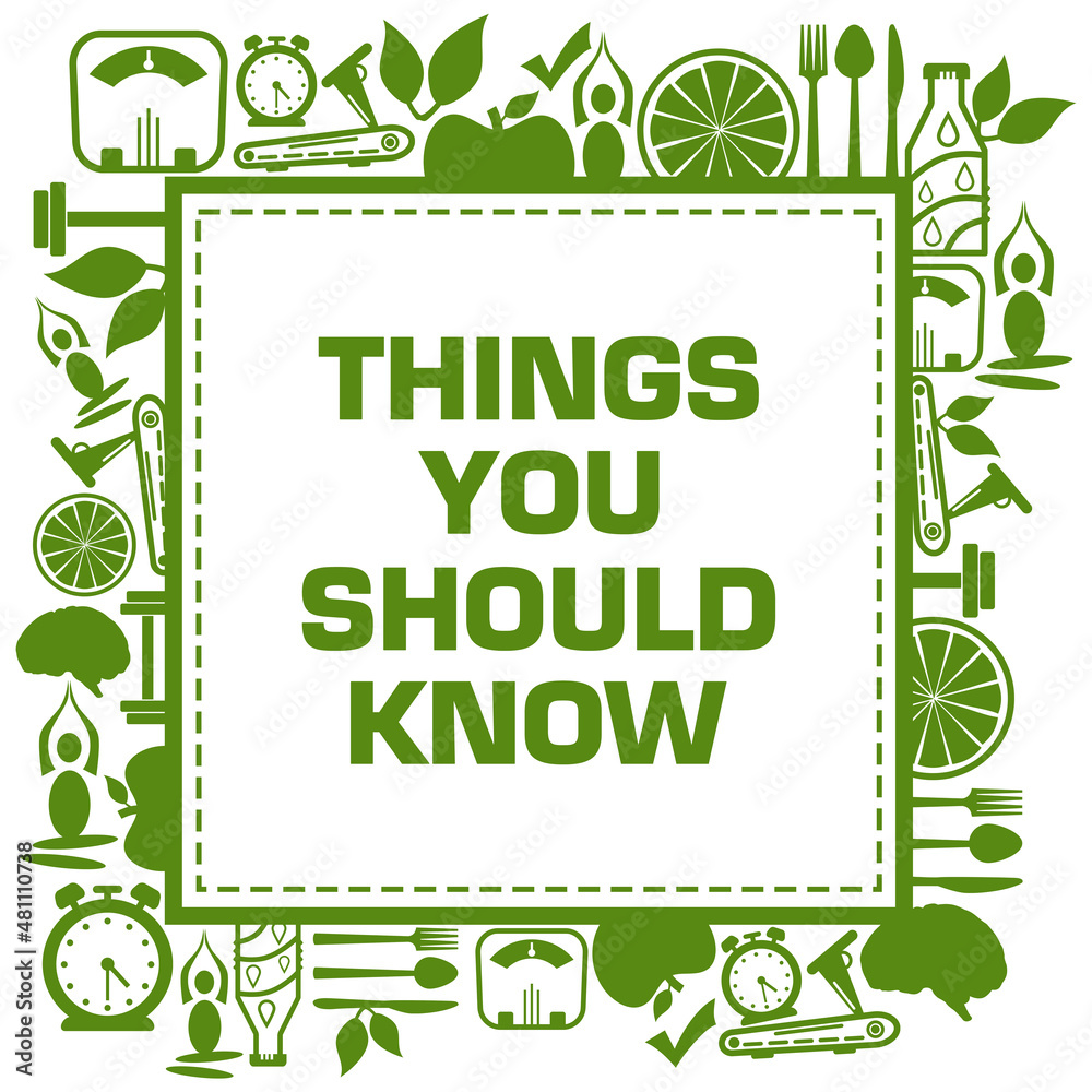 Things You Should Know Health Symbols Green Surrounded Square Stock ...