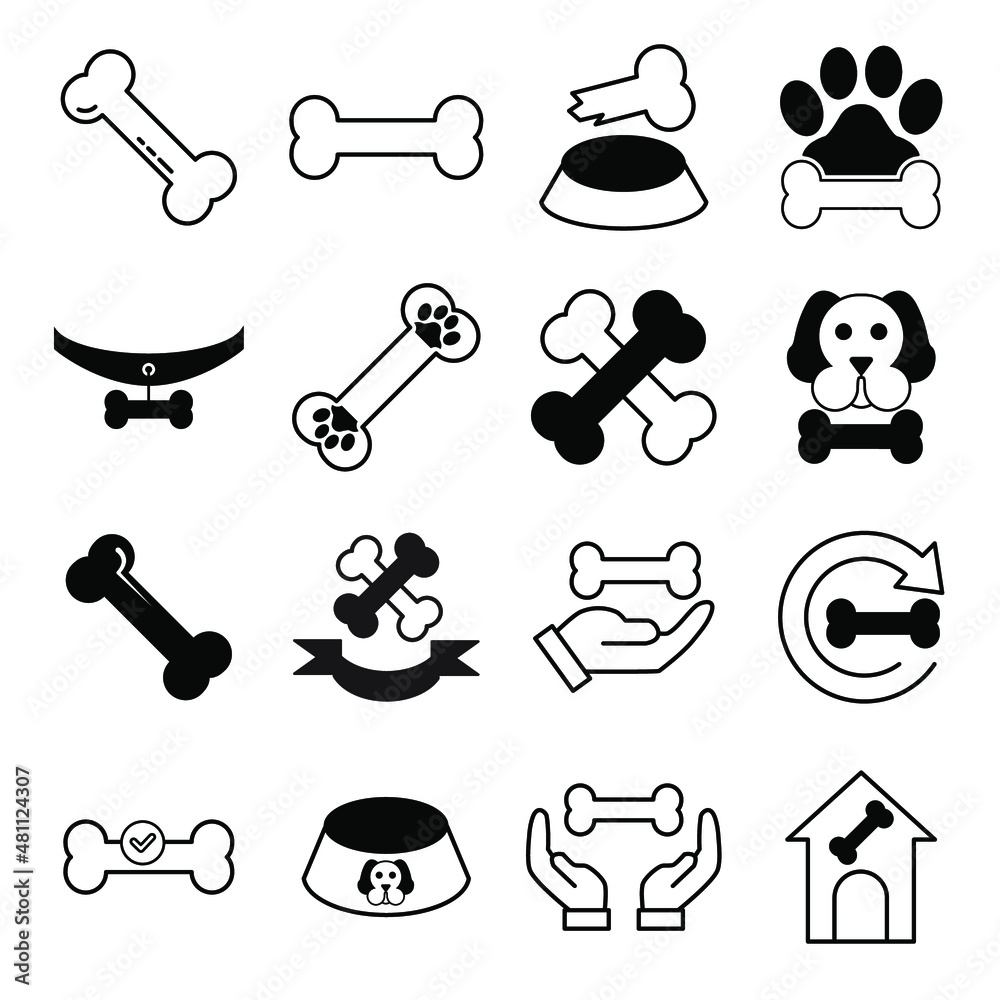 dog bone measurement icons symbol vector elements for infographic web ...