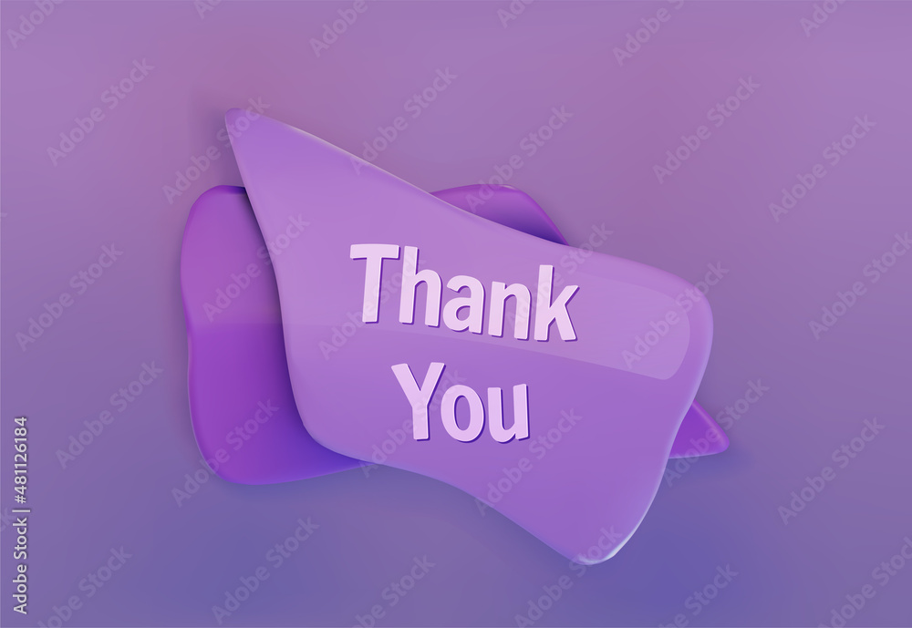 Thank you purple label in trendy style on colorful background. Vector ...