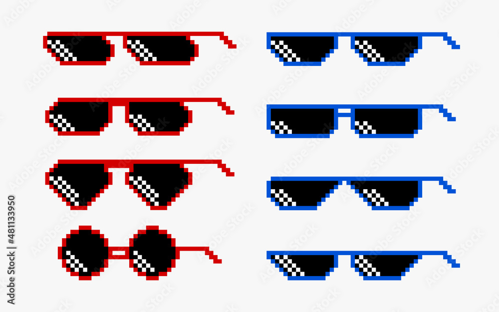 Stylish sunglasses in pixel art style Stock Vector | Adobe Stock