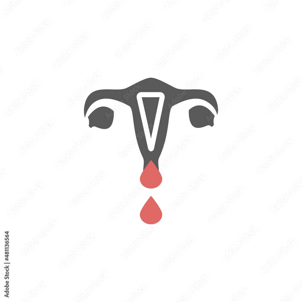 Abnormal Uterine Bleeding Concept, Extremely heavy period. Vector icon ...