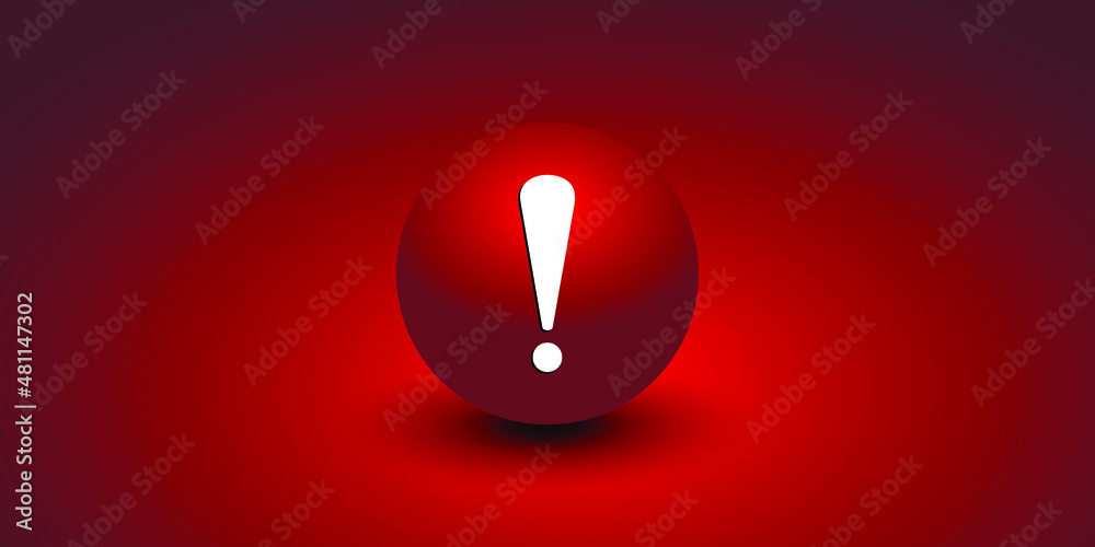 Red urgency warning icon symbol and alert security. Caution message or ...