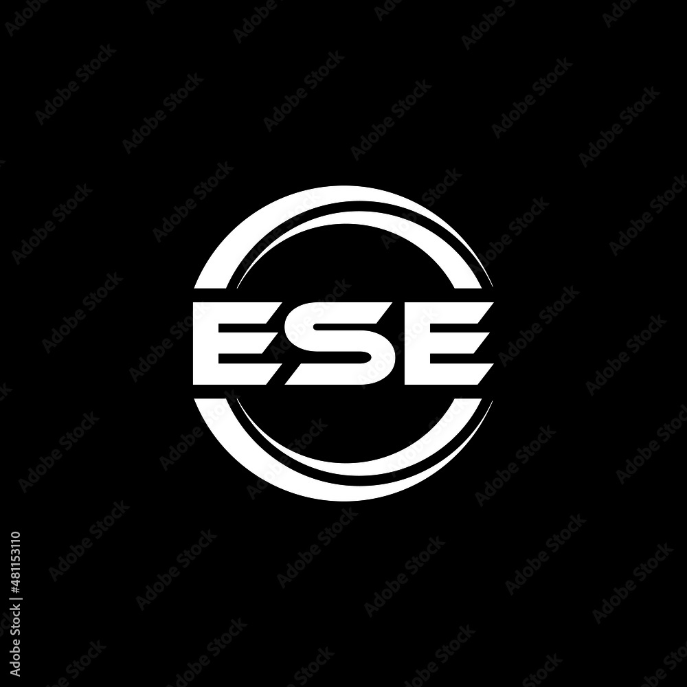 ESE letter logo design with black background in illustrator, vector ...