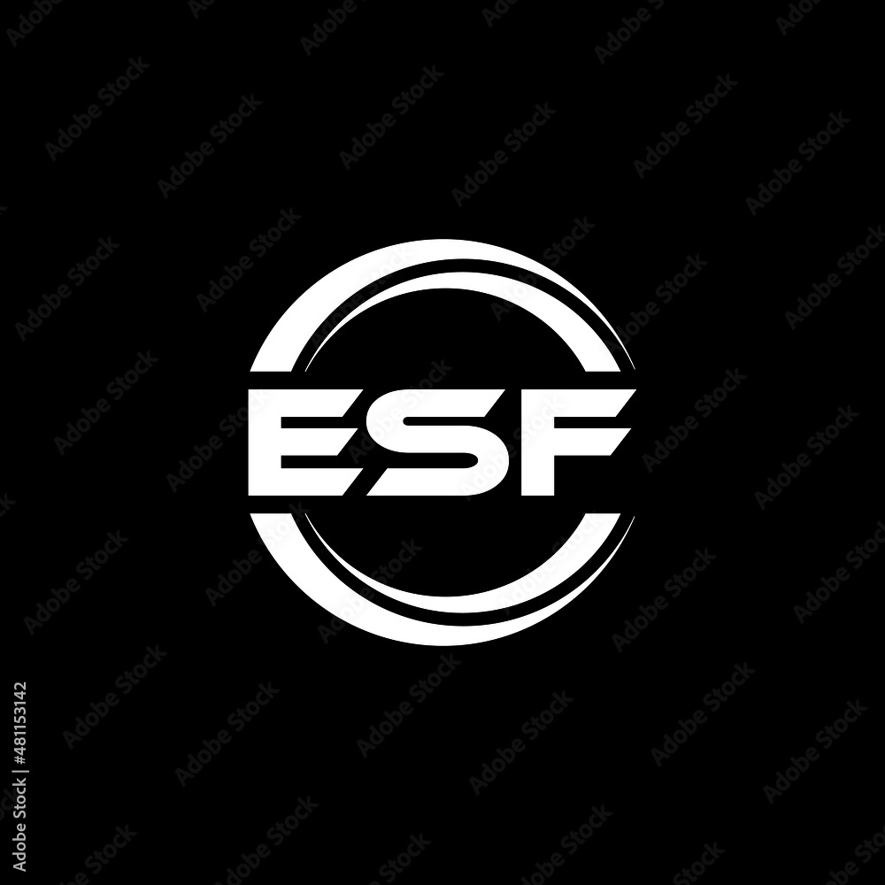ESF letter logo design with black background in illustrator, vector ...