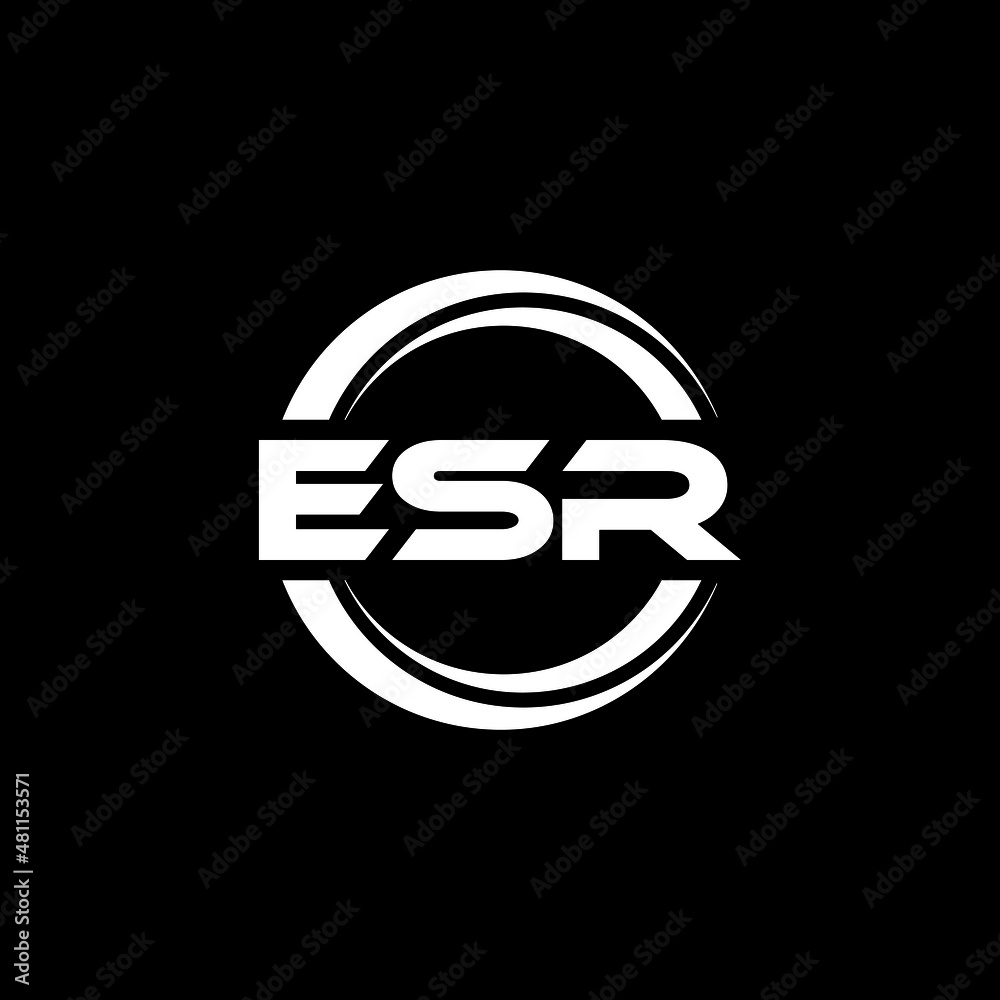 ESR letter logo design with black background in illustrator, vector ...