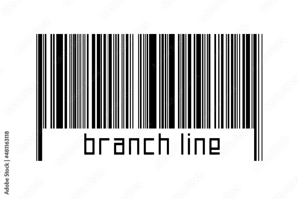Digitalization concept. Barcode of black horizontal lines with ...