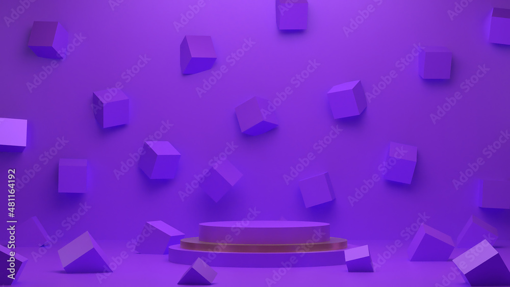 Empty background and stand display or shelf with studio for showing or ...