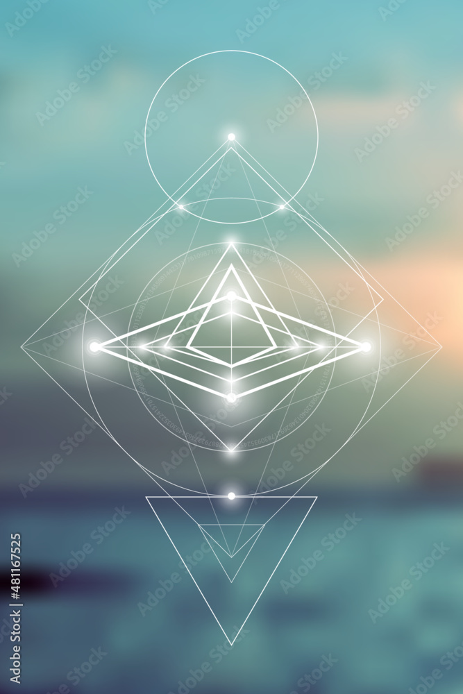 Sacred geometry inspired vector illustration with interlocking circles ...