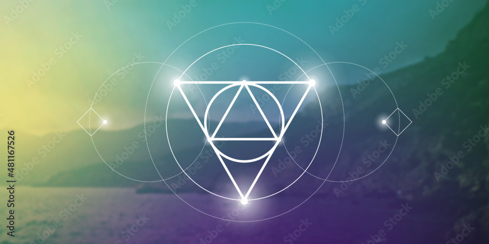 Sacred geometry inspired vector illustration with interlocking circles ...
