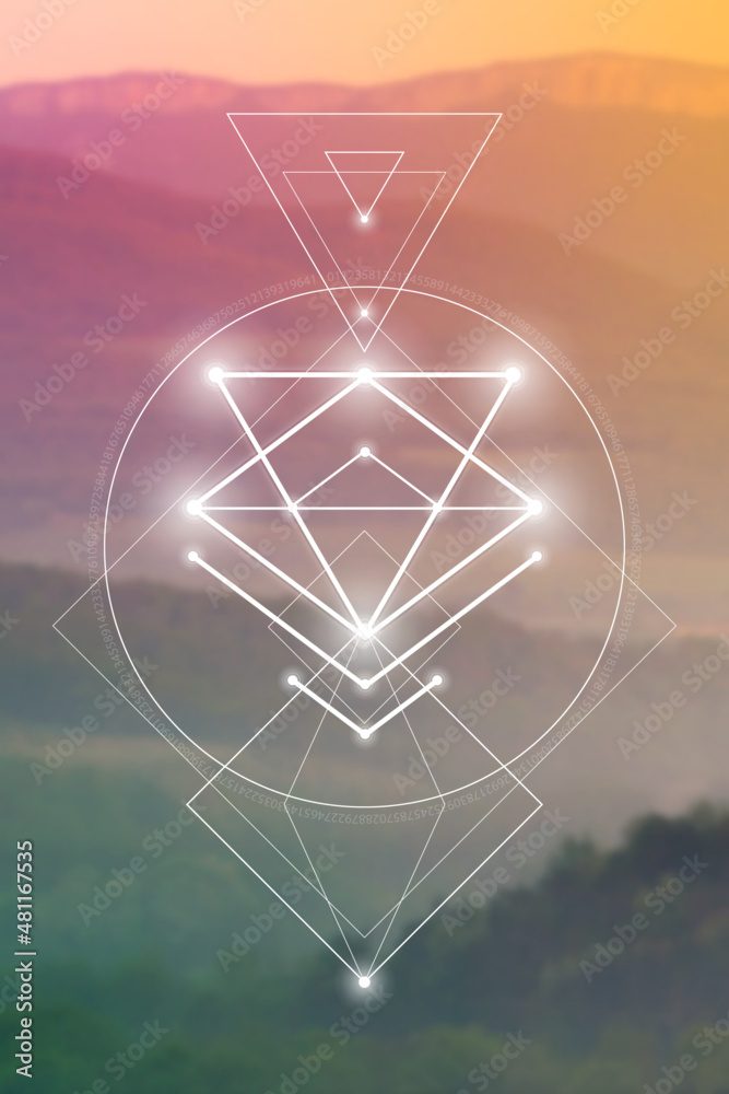 Sacred geometry inspired vector illustration with interlocking circles ...