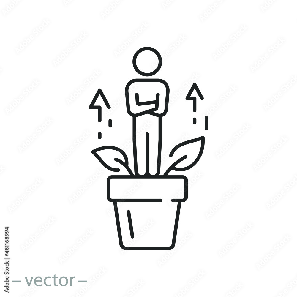 growth talent person icon, career success employee, manager leadership ...