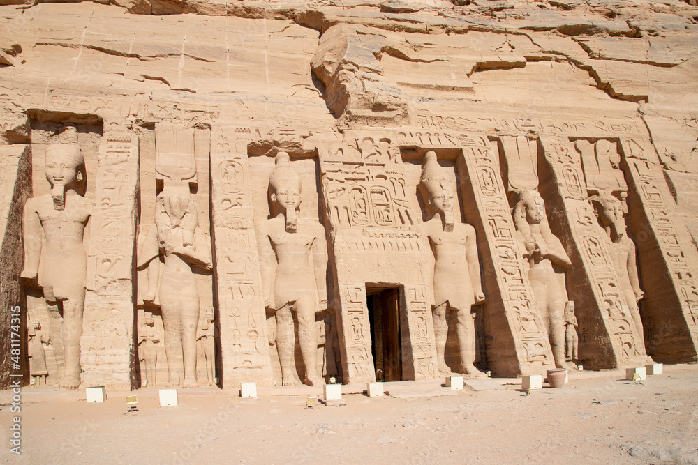 The Temple of Nefertari, also known as "Temple of Hathor", located in ...