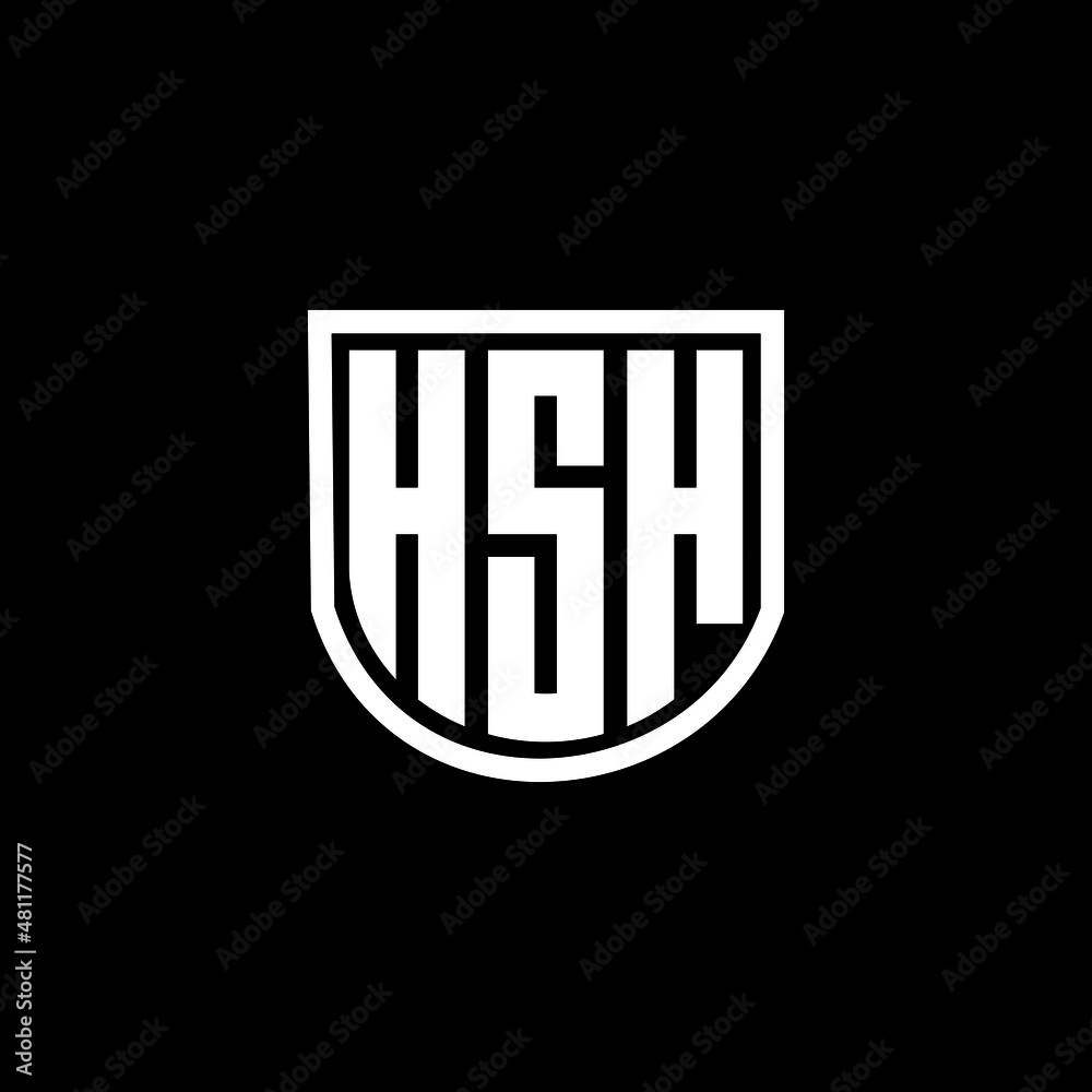 HSH letter logo design with black background in illustrator, vector ...