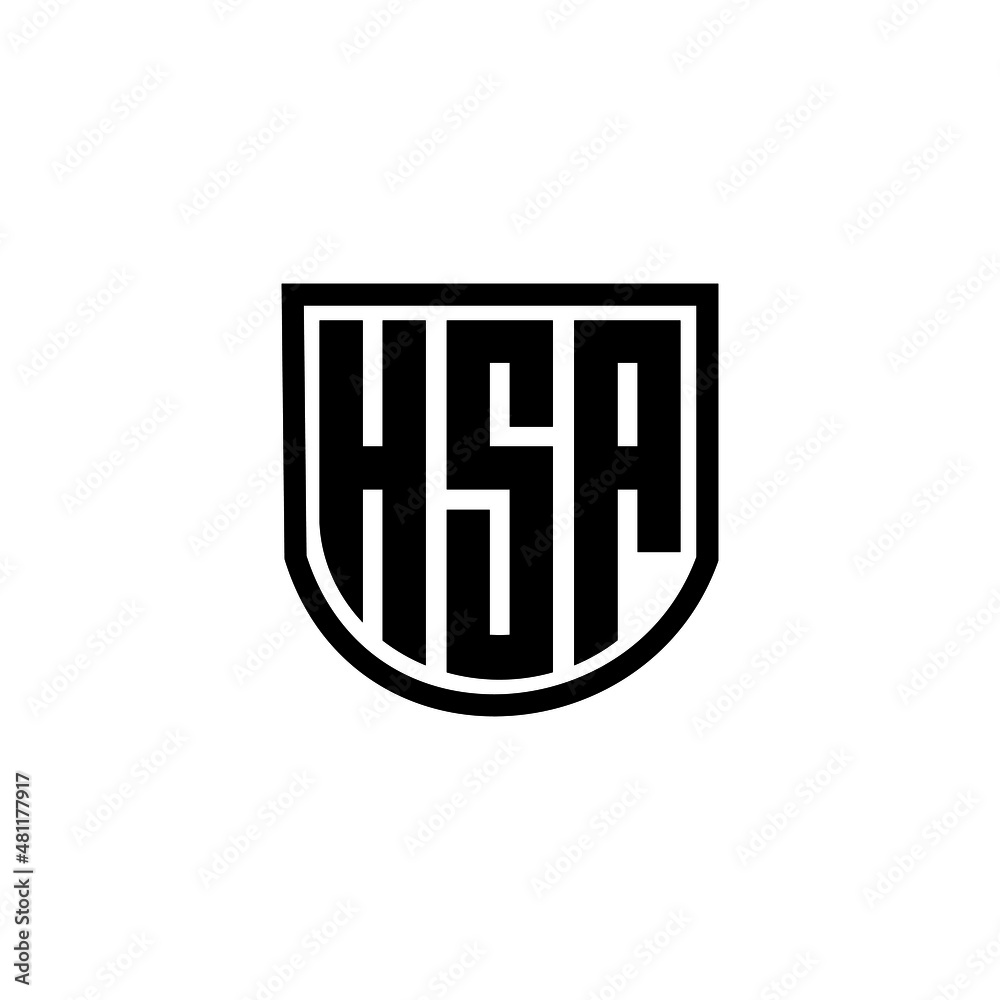 HSA letter logo design with white background in illustrator, vector ...