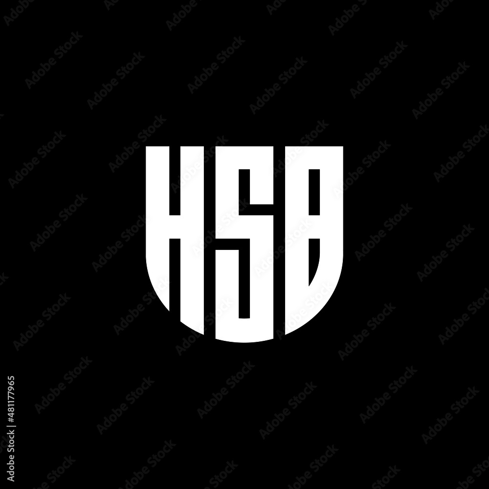 HSB letter logo design with black background in illustrator, vector ...