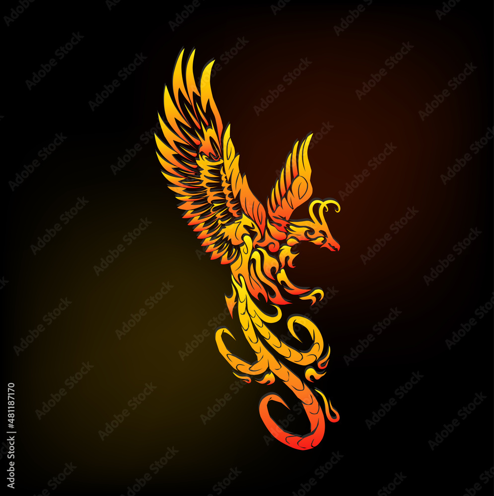 phoenix bird logo, mythology symbols Stock Vector | Adobe Stock