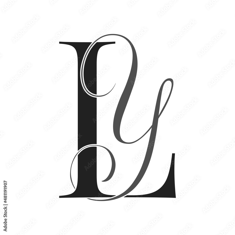 ly, yl, monogram logo. Calligraphic signature icon. Wedding Logo ...