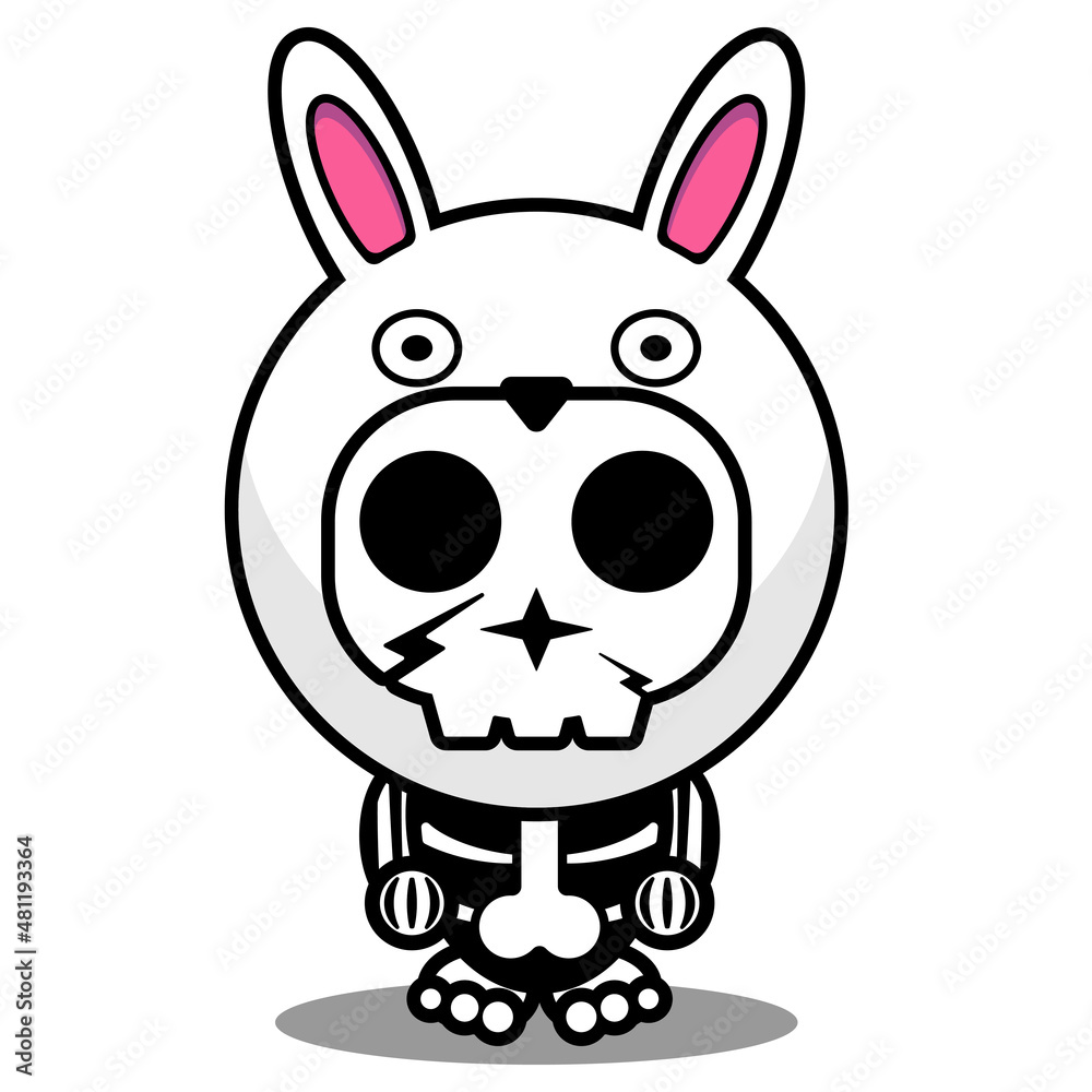 vector cartoon character mascot costume animal skull cute rabbit animal ...