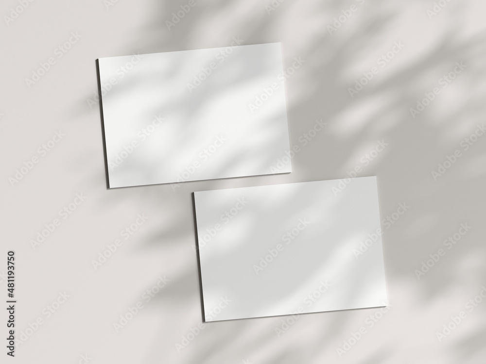 Two horizontal cards mockup in boho, invitation mockup, greeting card ...