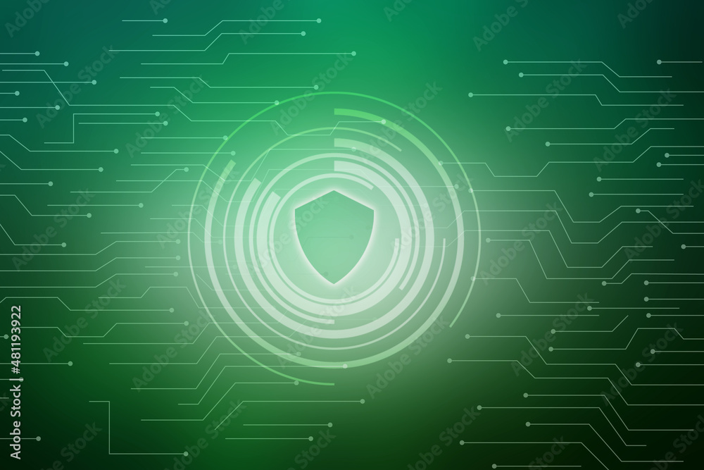 2d illustration shield security futuristic background Stock ...