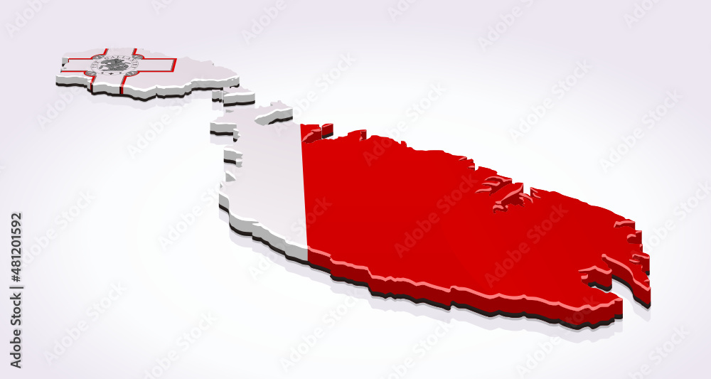 3D map of Malta Stock Vector | Adobe Stock