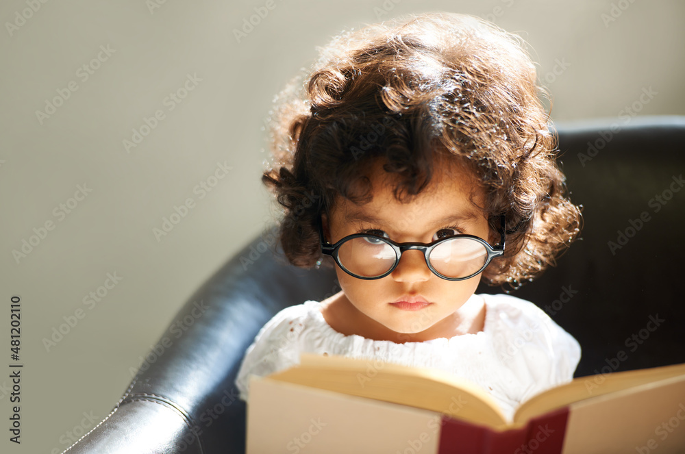 Learning as she grows. Shot of a cute little girl at home. Stock Photo ...