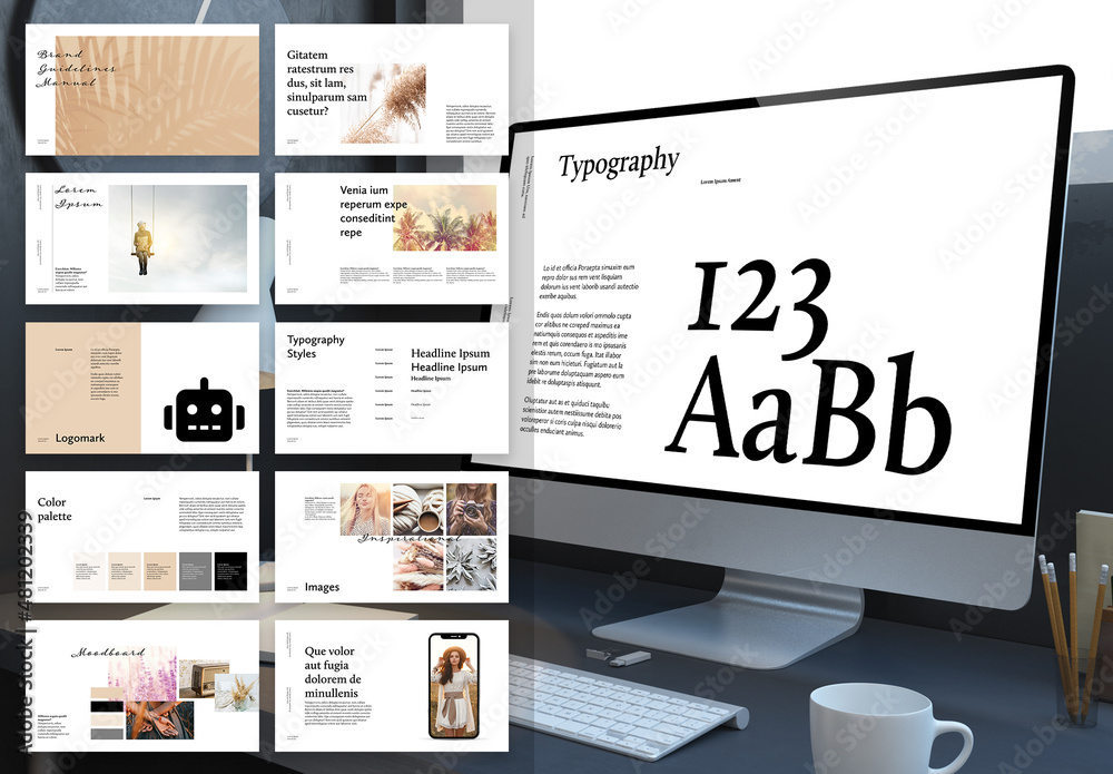 Brand Guidelines Manual Presentation Stock Template | Adobe Stock