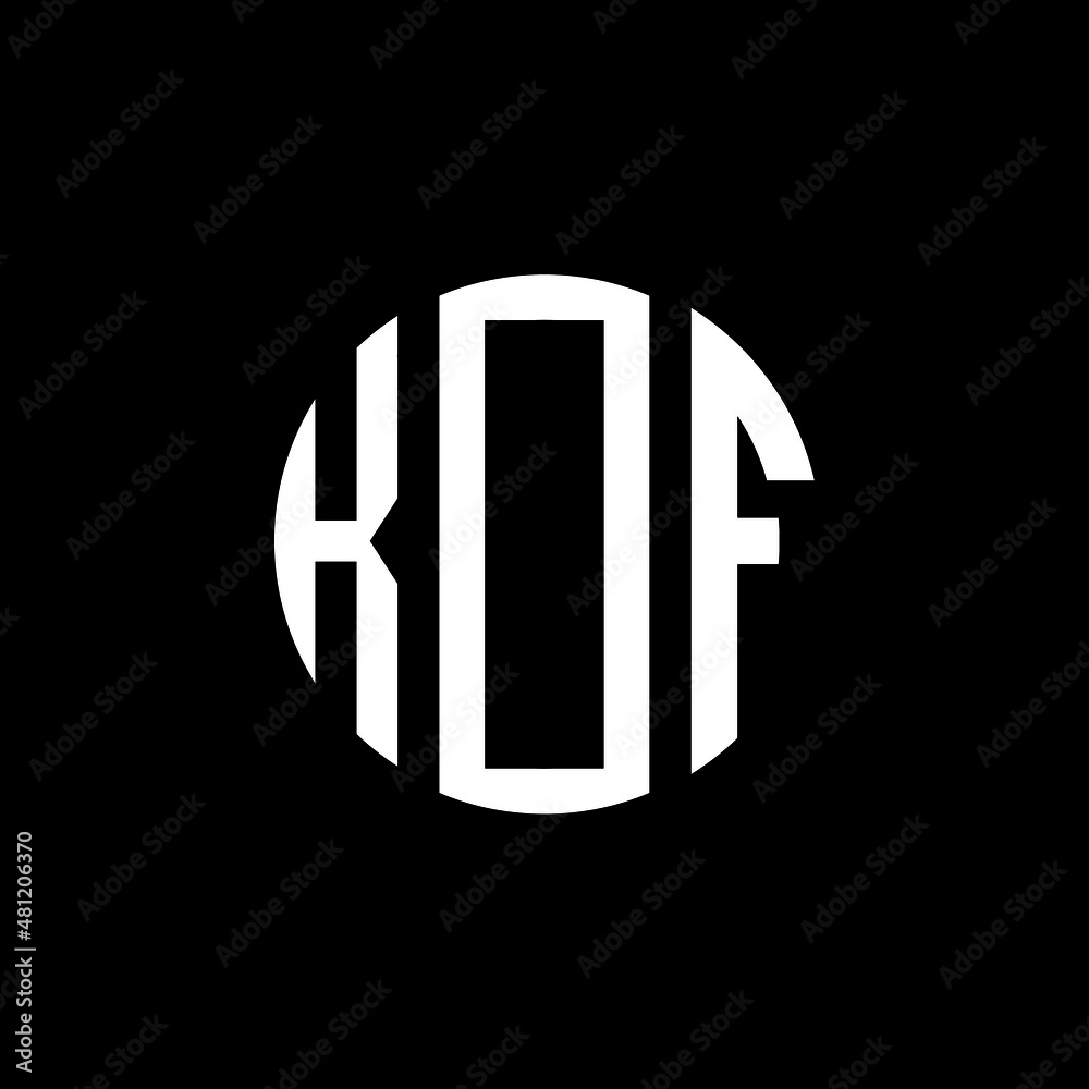 KOF letter logo design. KOF modern letter logo with black background ...