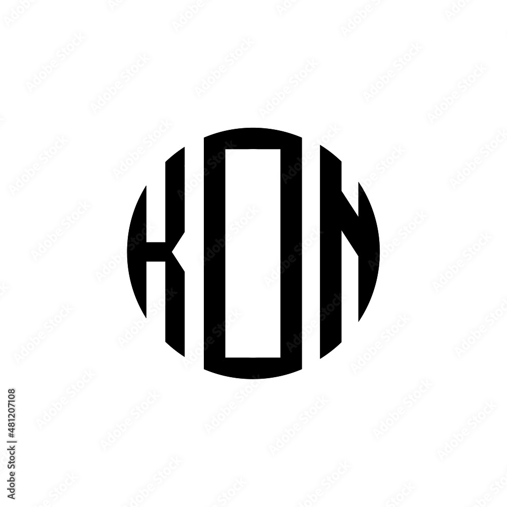 KON letter logo design. KON modern letter logo with black background ...