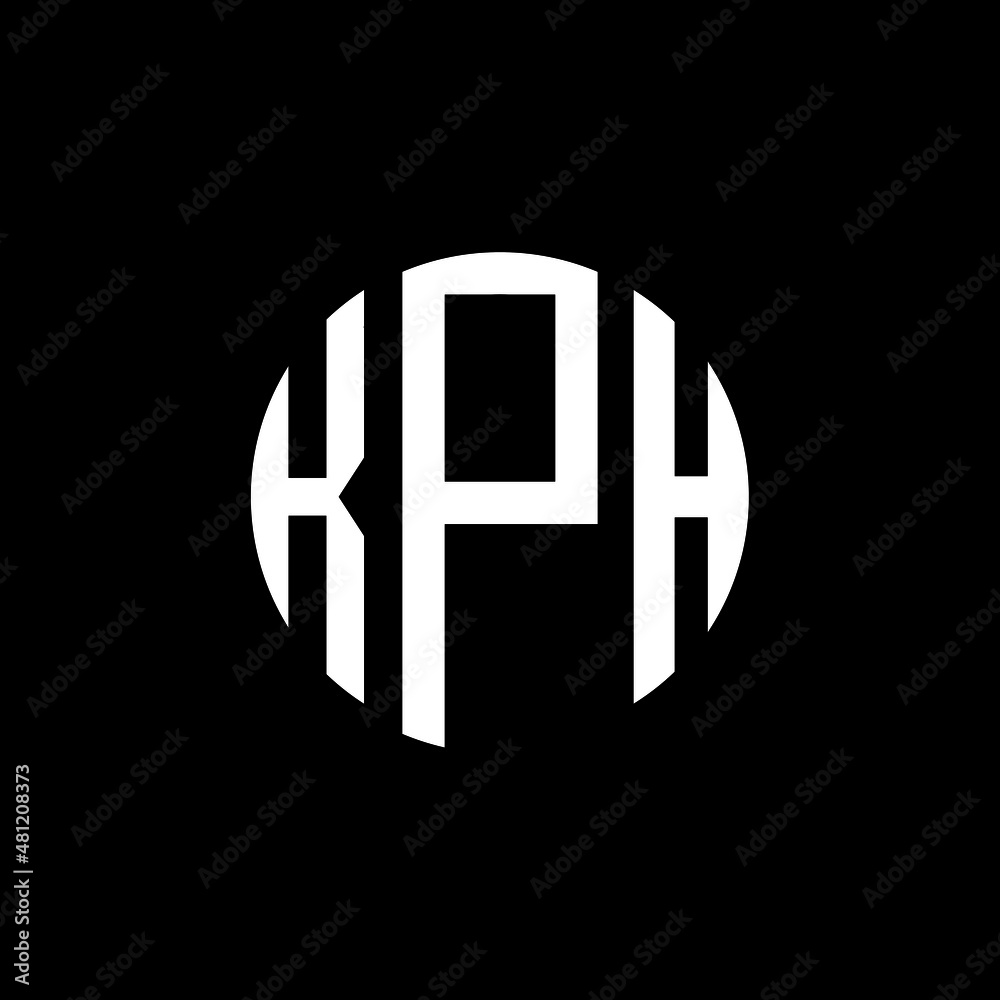 KPH letter logo design. KPH modern letter logo with black background ...