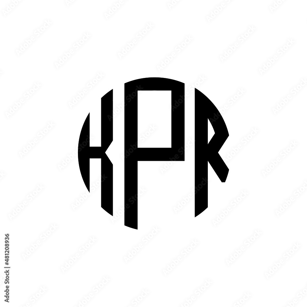 KPR letter logo design. KPR modern letter logo with black background ...