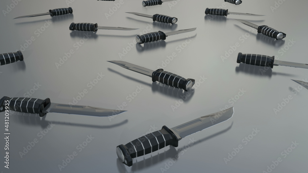 Abstract Knife Background 3d Render Stock Illustration | Adobe Stock