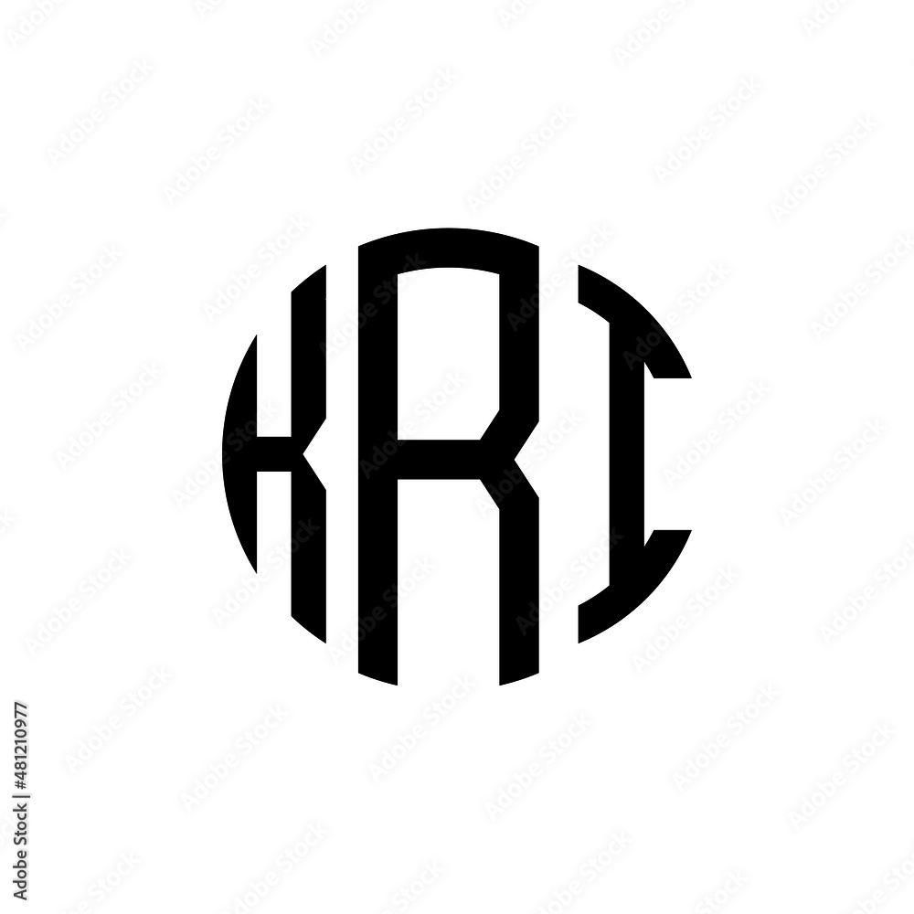 KRI letter logo design. KRI modern letter logo with black background ...