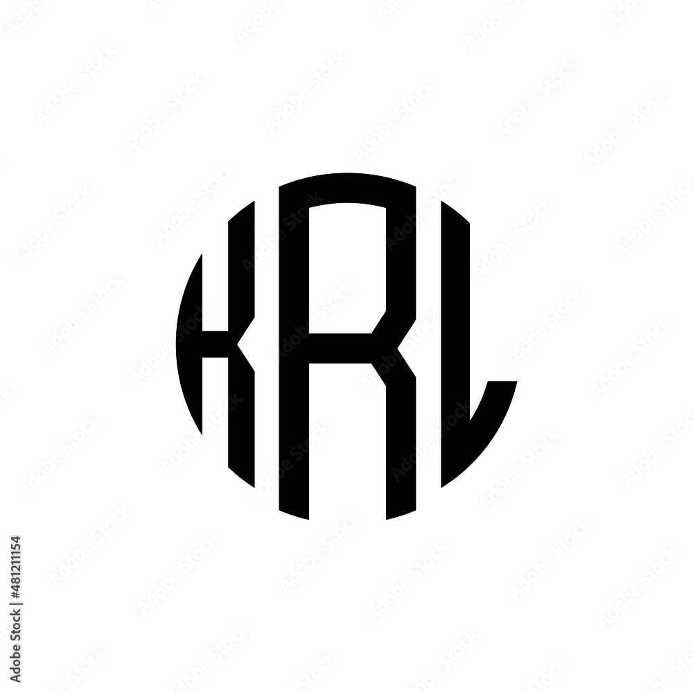 KRL letter logo design. KRL modern letter logo with black background ...