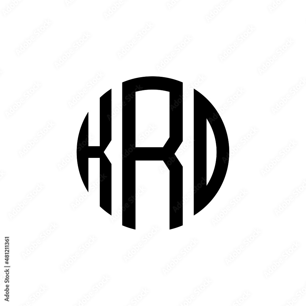 KRO letter logo design. KRO modern letter logo with black background ...