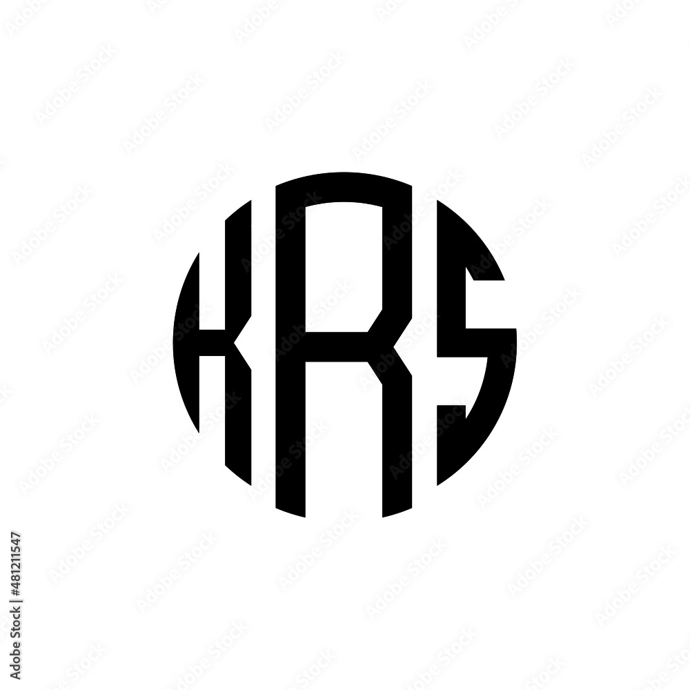 KRS letter logo design. KRS modern letter logo with black background ...