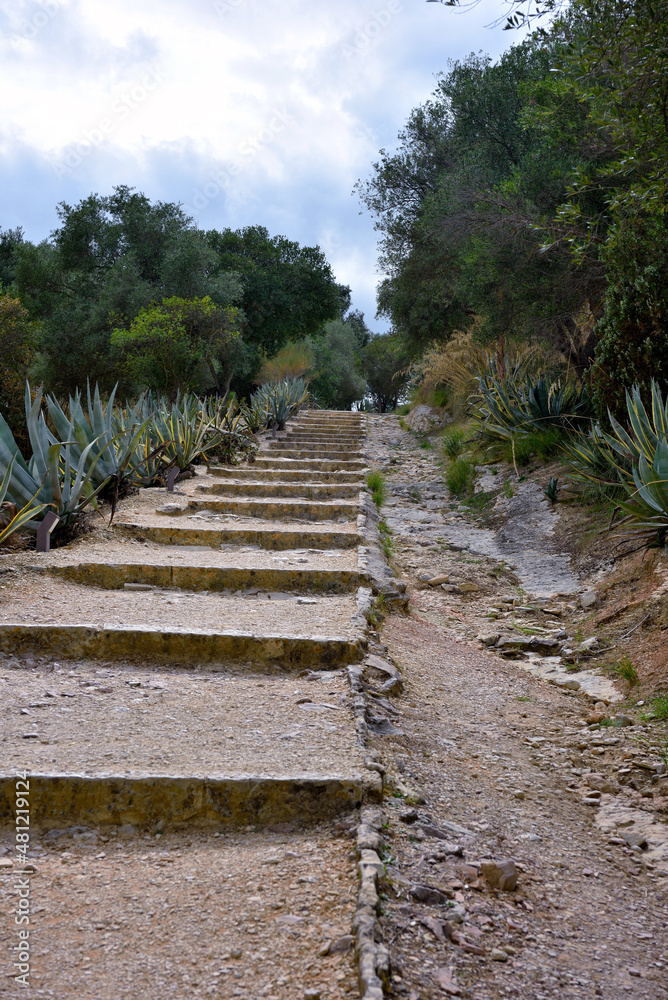 footpath in the ancient greek temple in Segesta, trapani Sicily, Italy ...