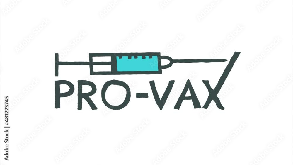 A syringe injects the vaccine into an anti-vaccine symbol that turns ...