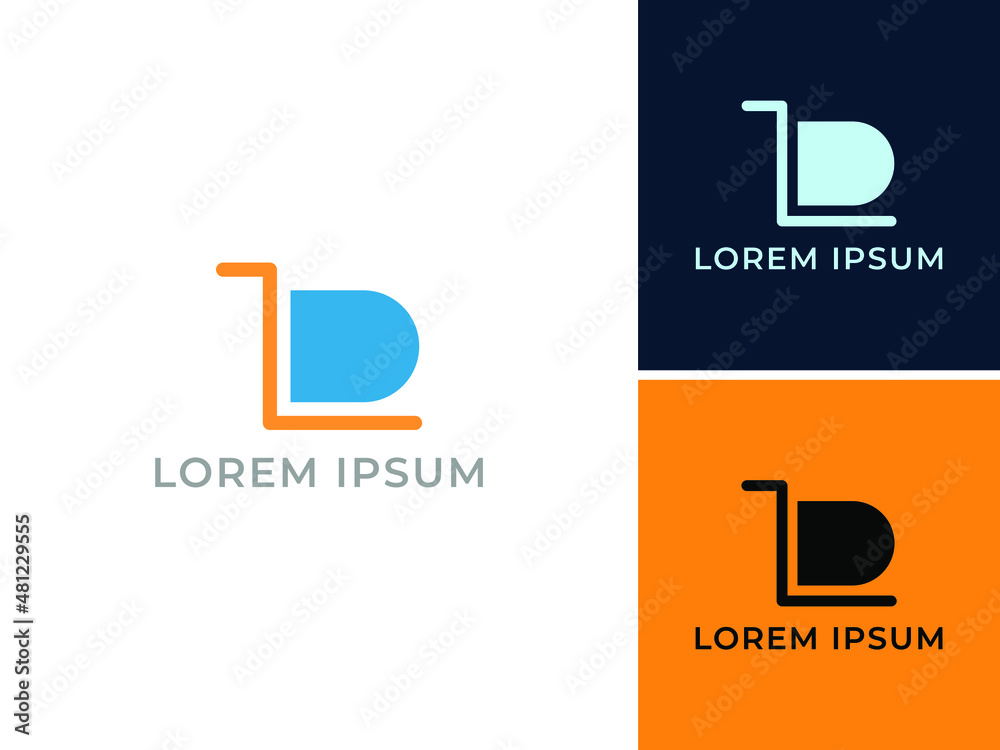 ABSTRACT ILLUSTRATION MONOGRAM LETTER LD LOGO DESIGN INSPIRATION VECTOR ...