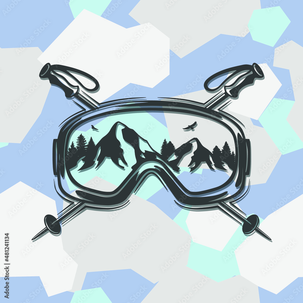 Snow Ski Googles Illustration Clip Art Design Shape. Skiing Glasses ...