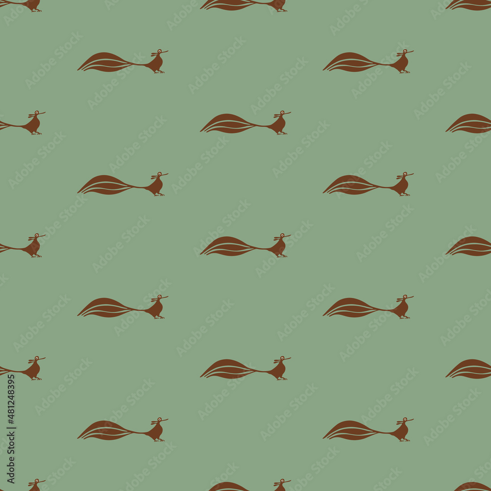 Seamless animal pattern with stylized birds. Native American folk art ...