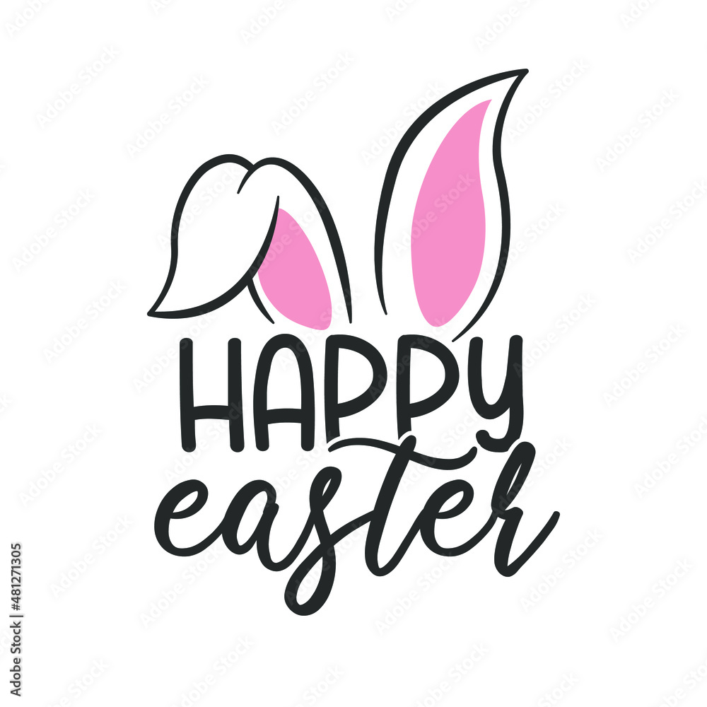 Happy Easter Illustration Clip Art Design Shape. Bunny Ears Silhouette ...