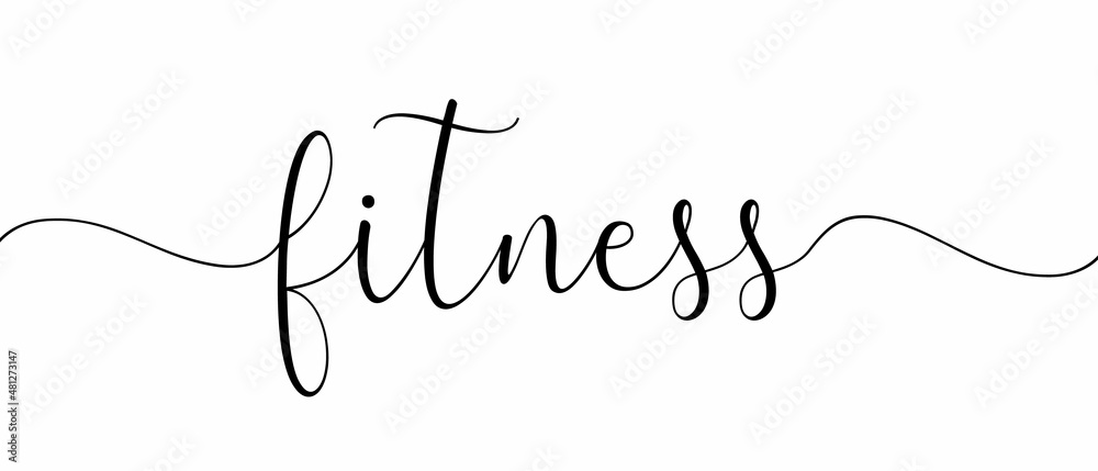 FITNESS - Continuous one line calligraphy with Single word quotes ...