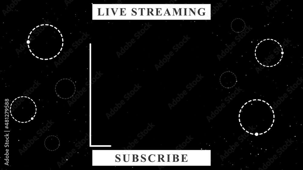 Live Streaming overlay face cam animation loop - Black abstract ...