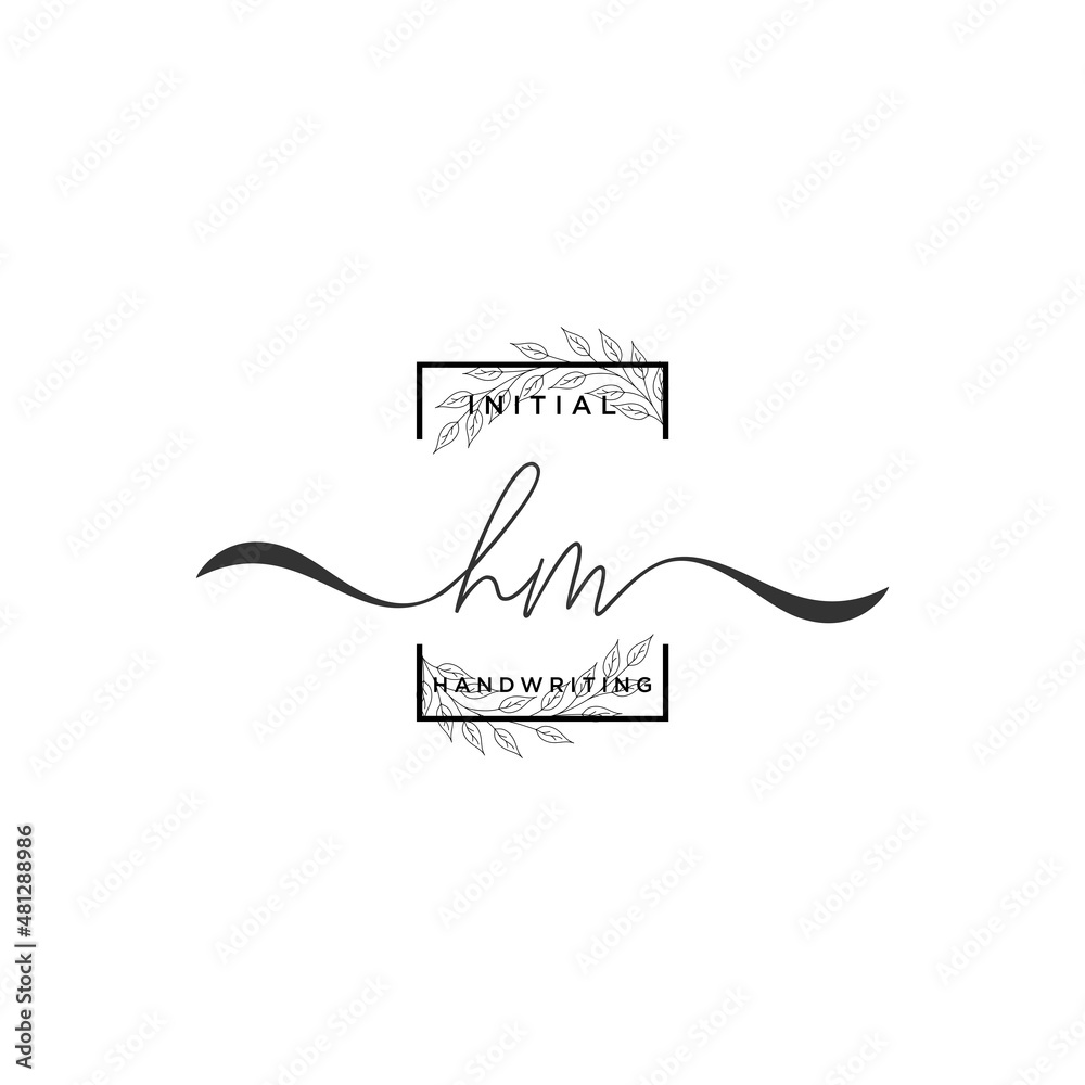 Initial Letter HM Signature Handwriting Template Logo Vector Stock ...
