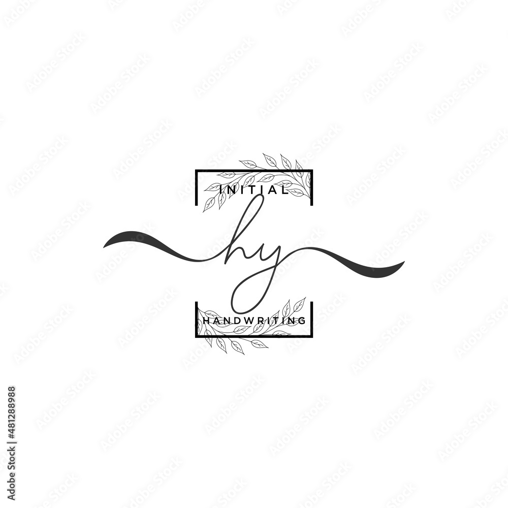Initial Letter HY Signature Handwriting Template Logo Vector Stock ...