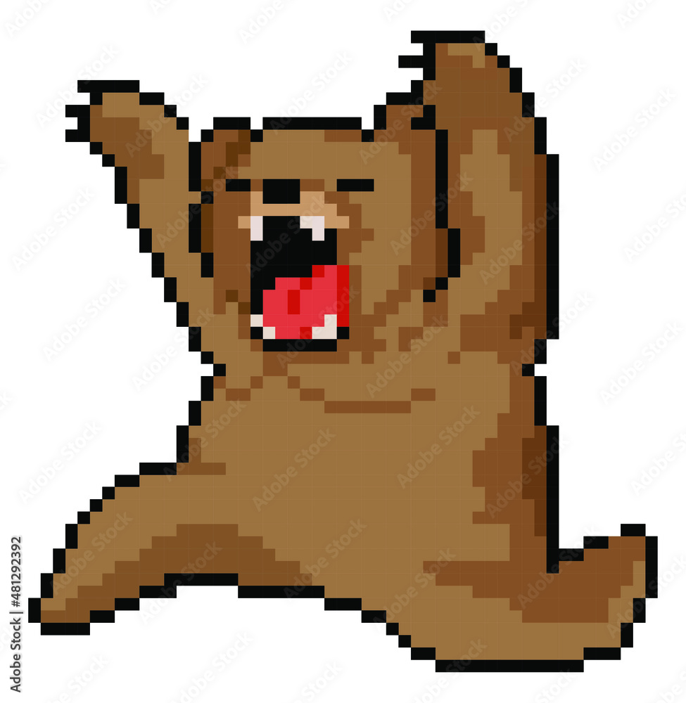 bear pixel art. Stock Vector | Adobe Stock