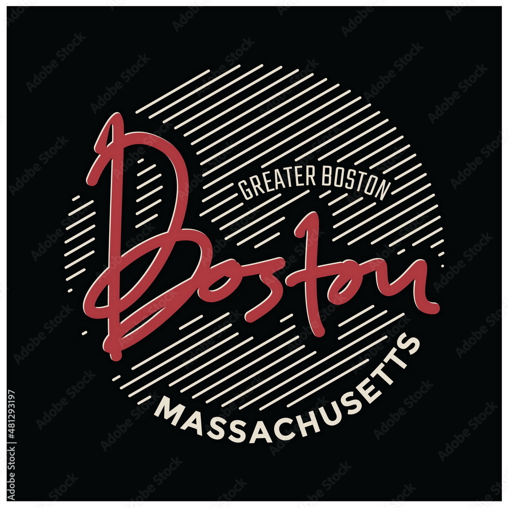 Boston lettering hands and art slogan motivational quote typography ...