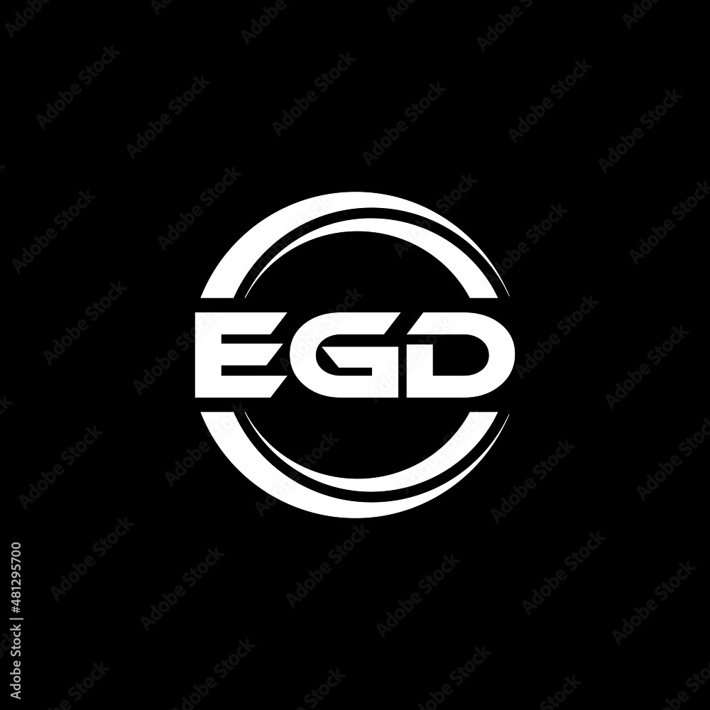 EGD letter logo design with black background in illustrator, vector ...